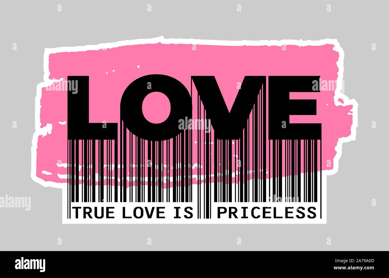 True Love is Priceless - Slogan Barcode. Vector Stock Vector Image ...