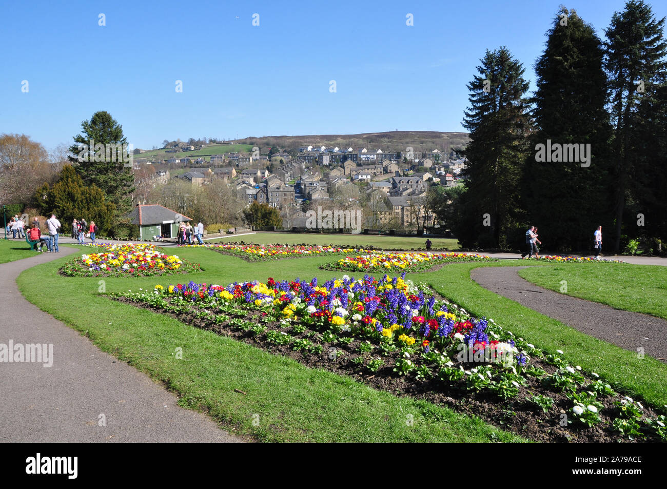 Central park, Haworth, in Spring, Bronte country Stock Photo - Alamy