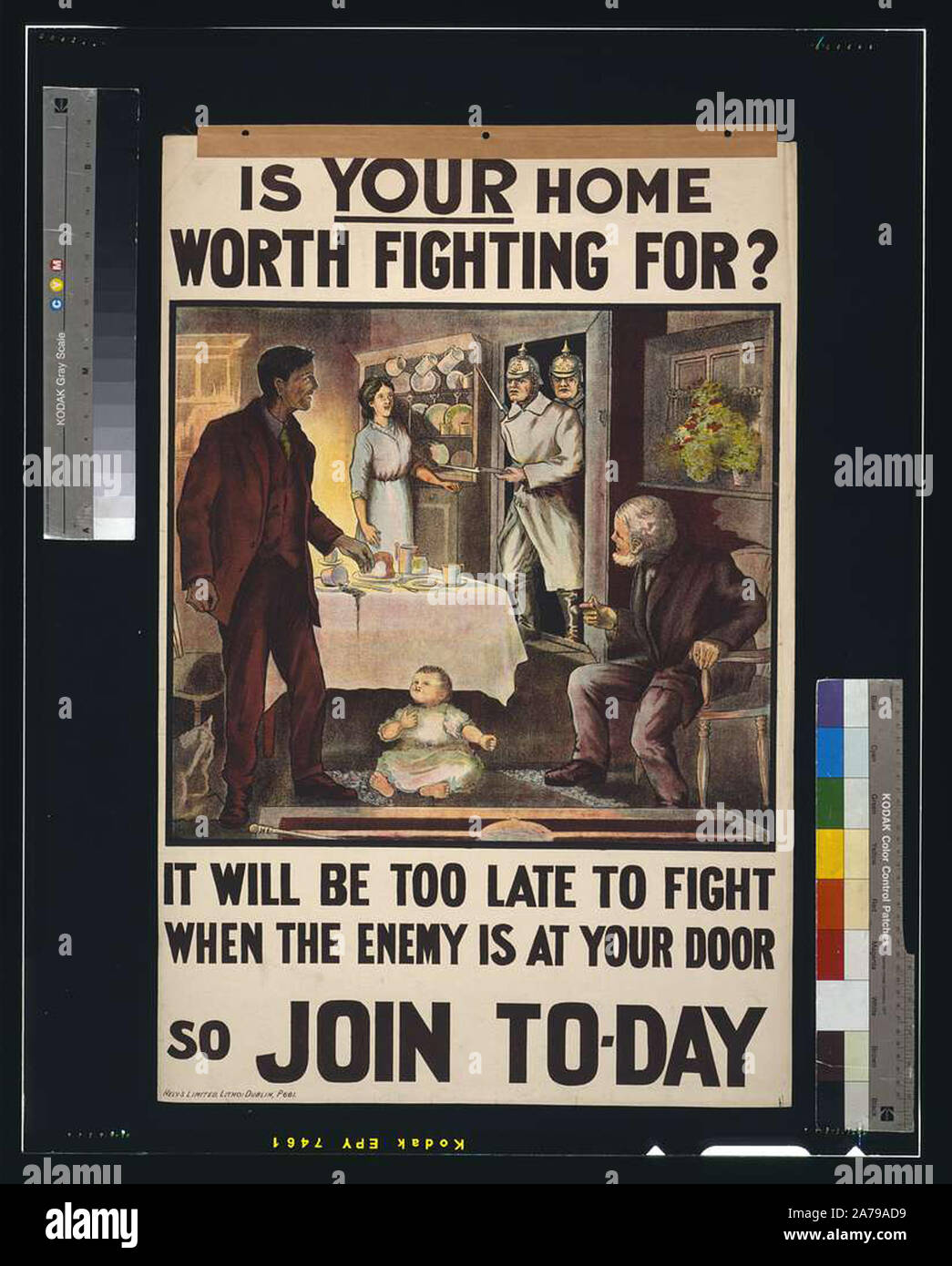 vintage army recruitment poster or propaganda poster for WWI Stock ...
