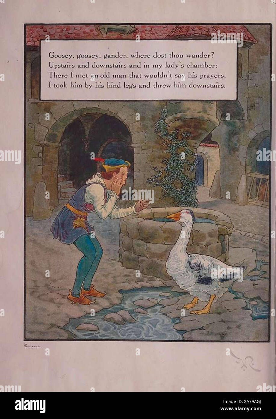 vintage nursery rhyme illustration artwork Stock Photo - Alamy