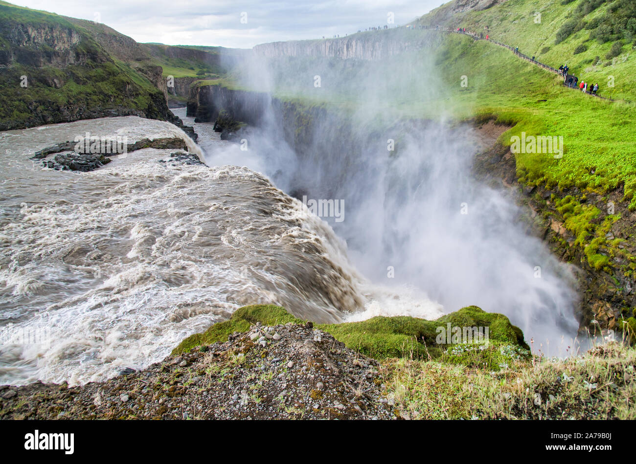 Powerful Gullfoss Waterfalls in Iceland Stock Photo - Alamy
