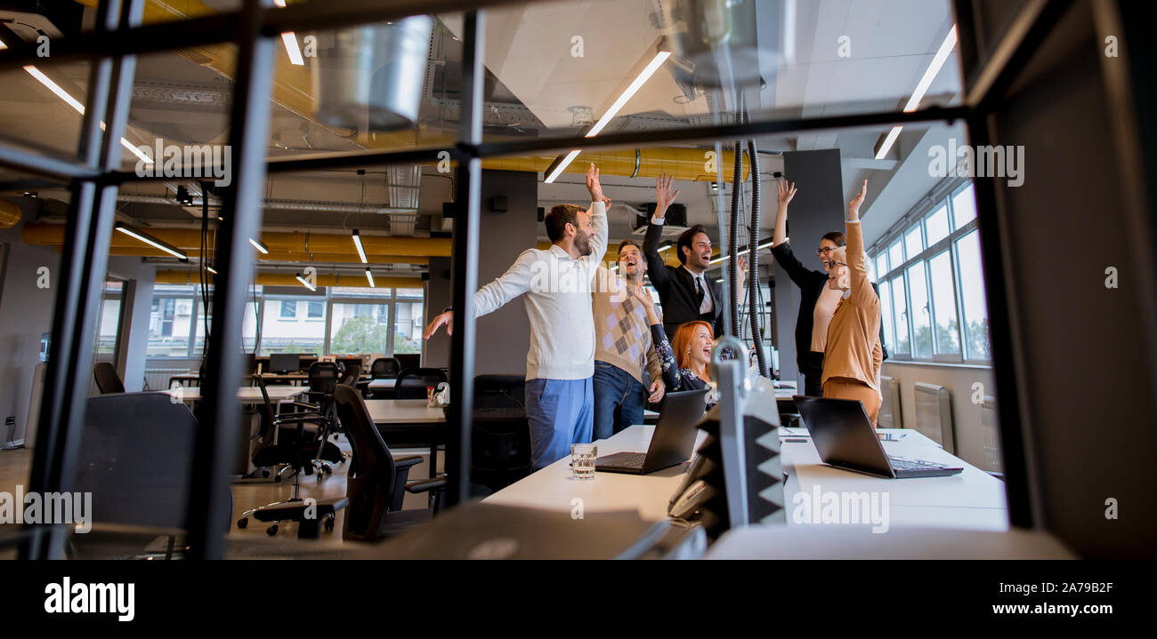 Business team is looking forward to success in the office Stock Photo ...