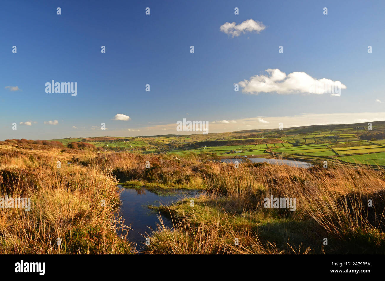 Autumn sunshine , Haworth moor, Bronte country, Yorkshire Stock Photo ...
