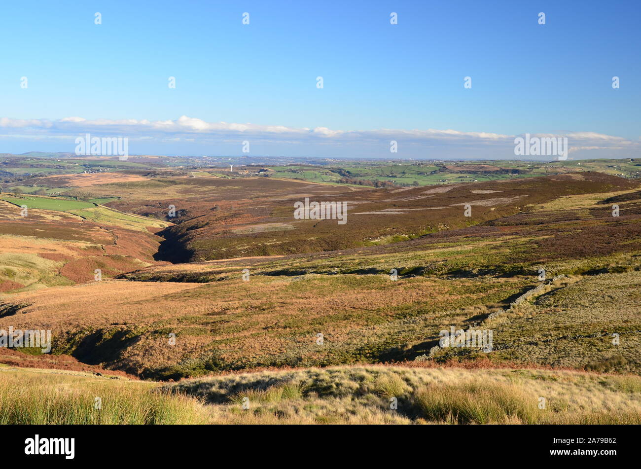 Haworth moor from Top Withins, Autumn, Bronte country, Yorkshire Stock ...