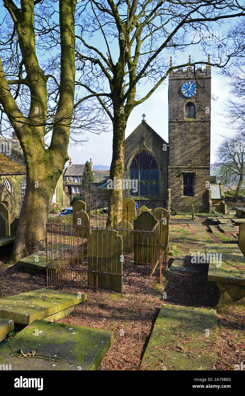 St Michael and all Angels' church and graveyard, Haworth , Yorkshire ...