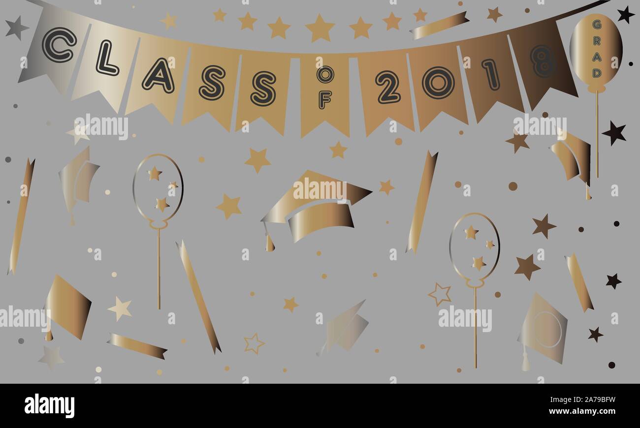 Graduation Class of Year 2018. Vector Illustration Stock Vector Image ...