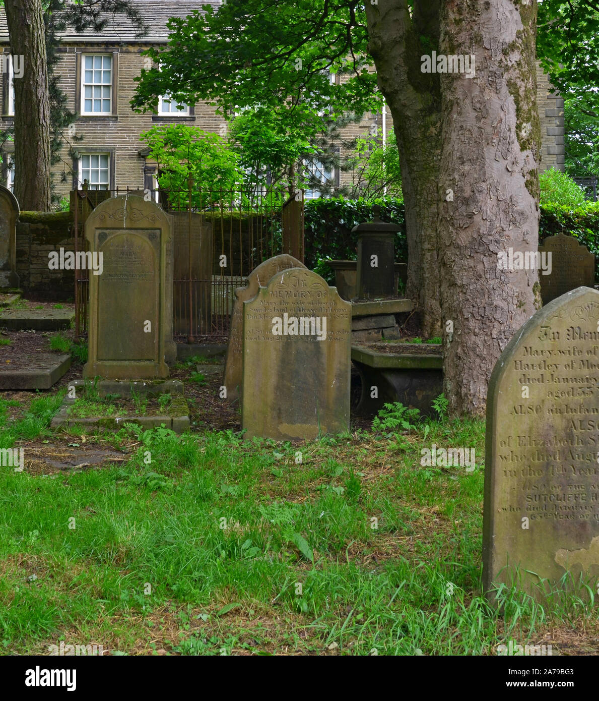 Bronte Parsonage museum and Graveyard, Haworth, Yorkshire Stock Photo ...