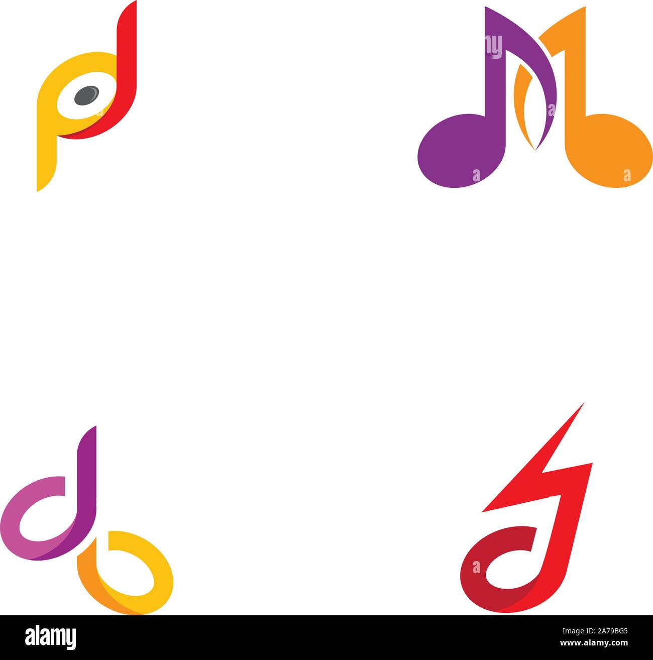 Colorful Single Music Symbols