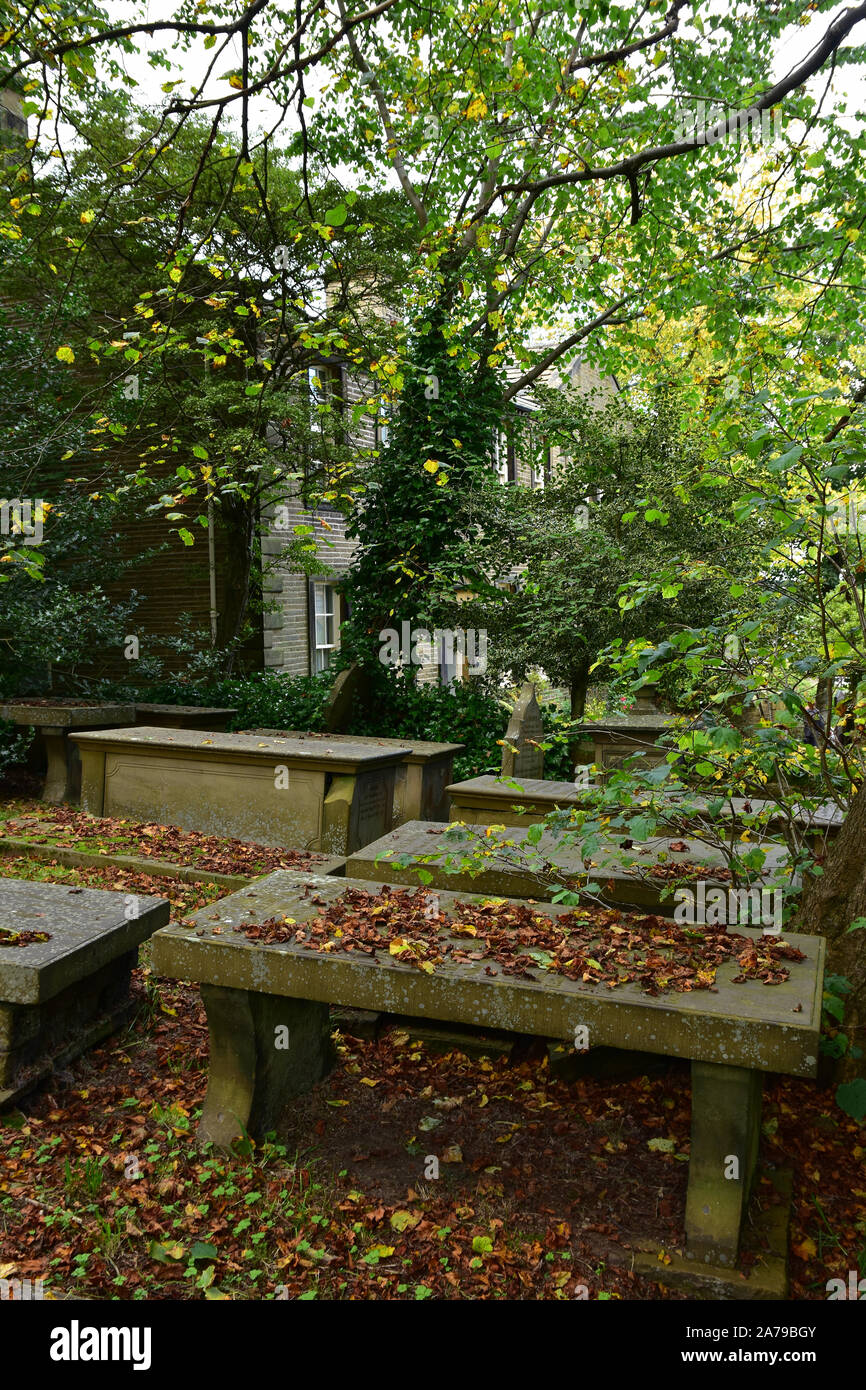 Autumn in Haworth parsonage graveyard , Yorkshire Stock Photo - Alamy