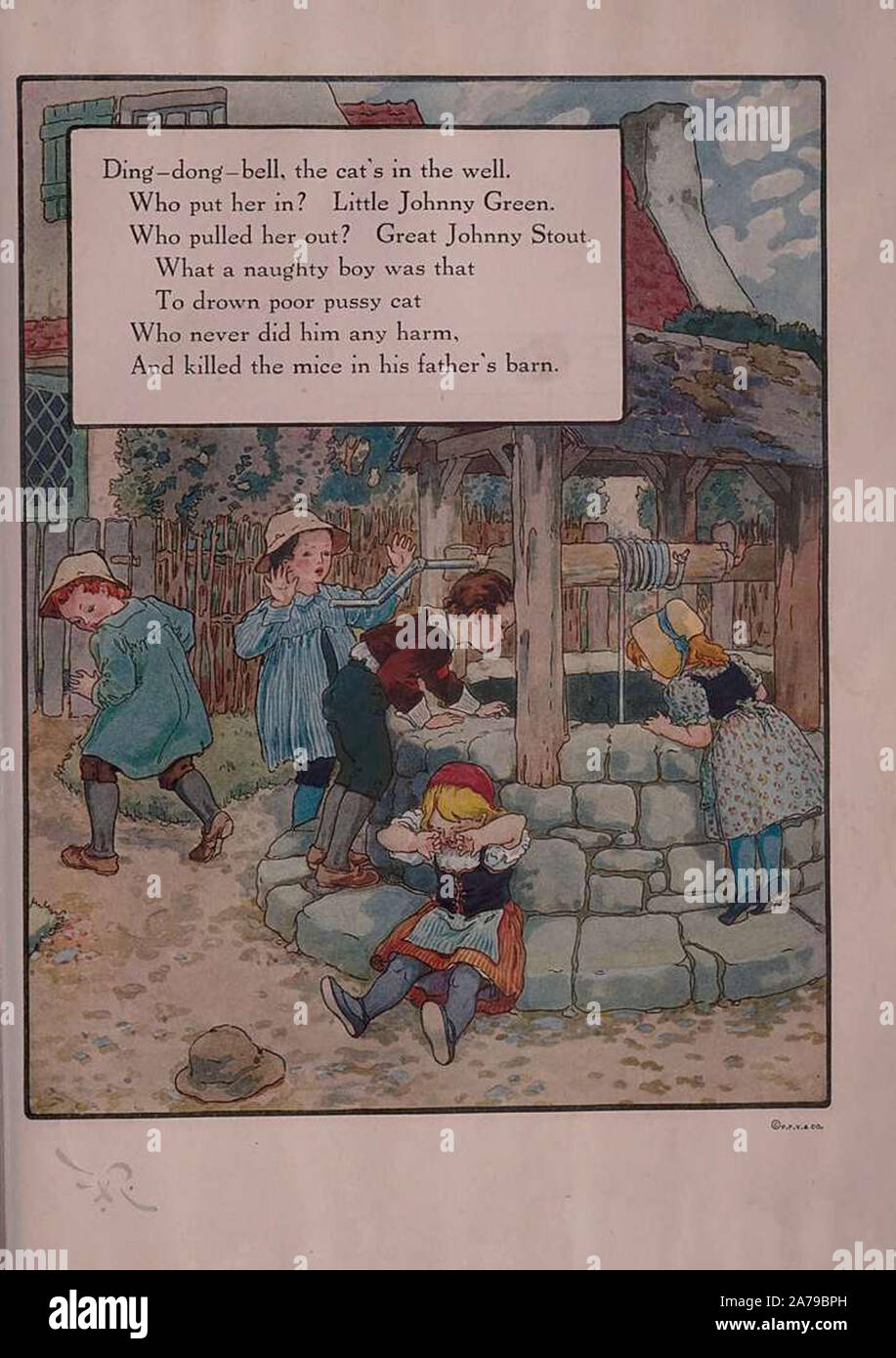 vintage nursery rhyme illustration artwork Stock Photo - Alamy