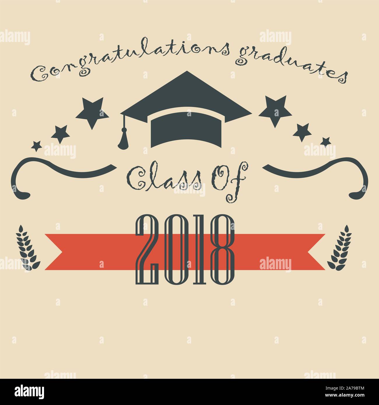Graduation Class of Year 2018. Vector Illustration Stock Vector Image ...