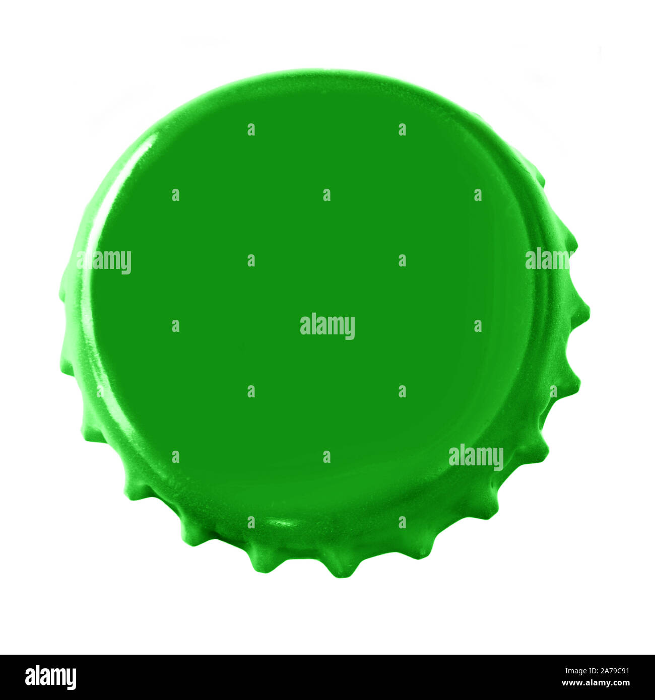 Green crown cork insulated on white background Stock Photo - Alamy
