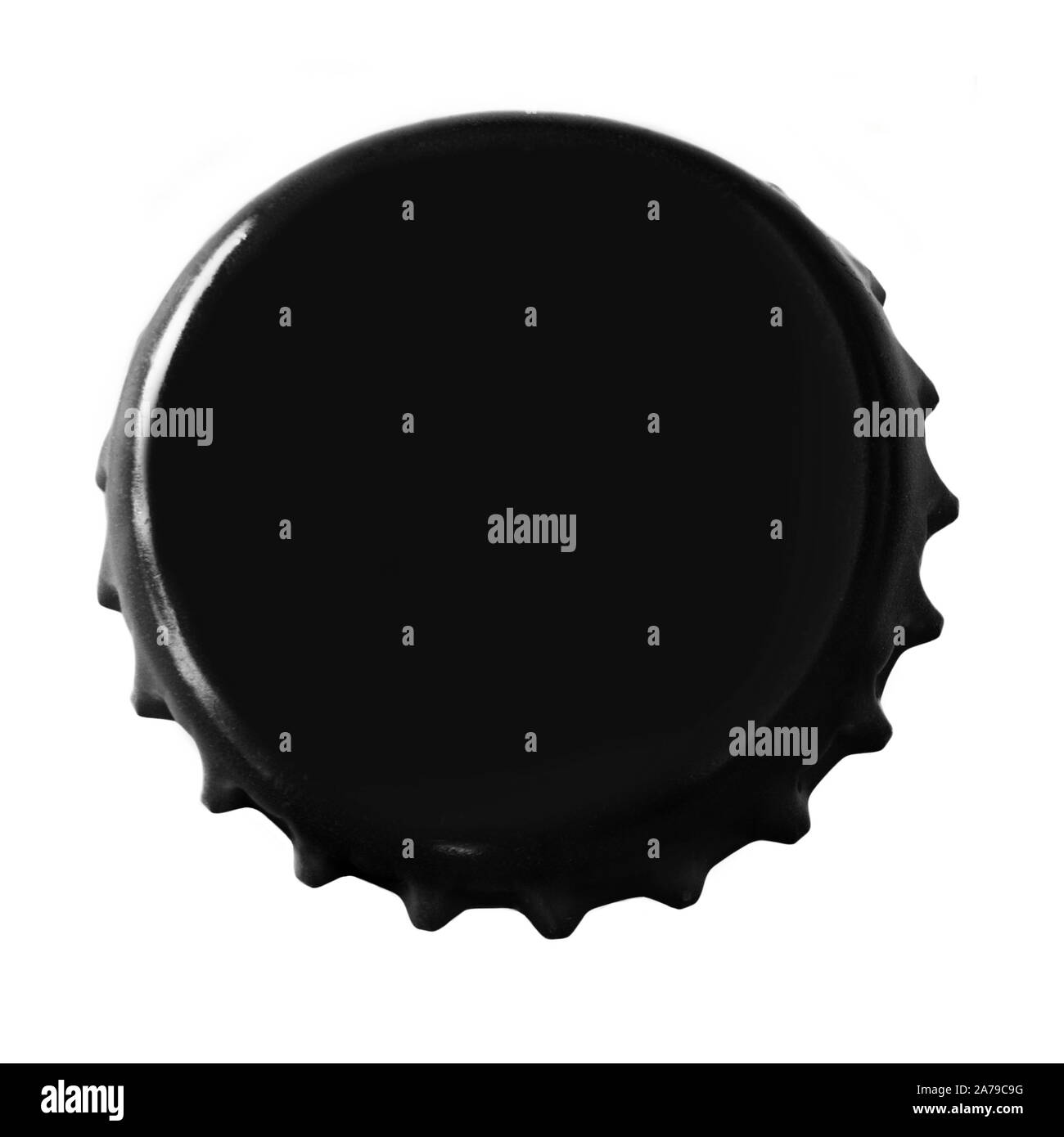 Black crown cork insulated on white background Stock Photo - Alamy