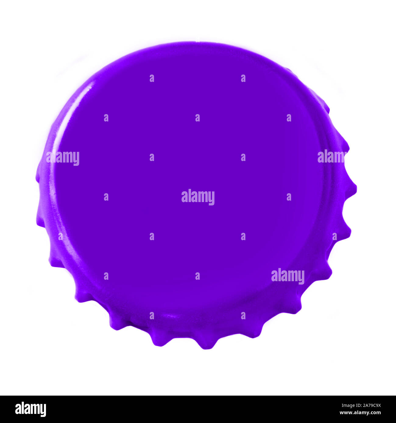 Purple crown cork insulated on white background Stock Photo - Alamy