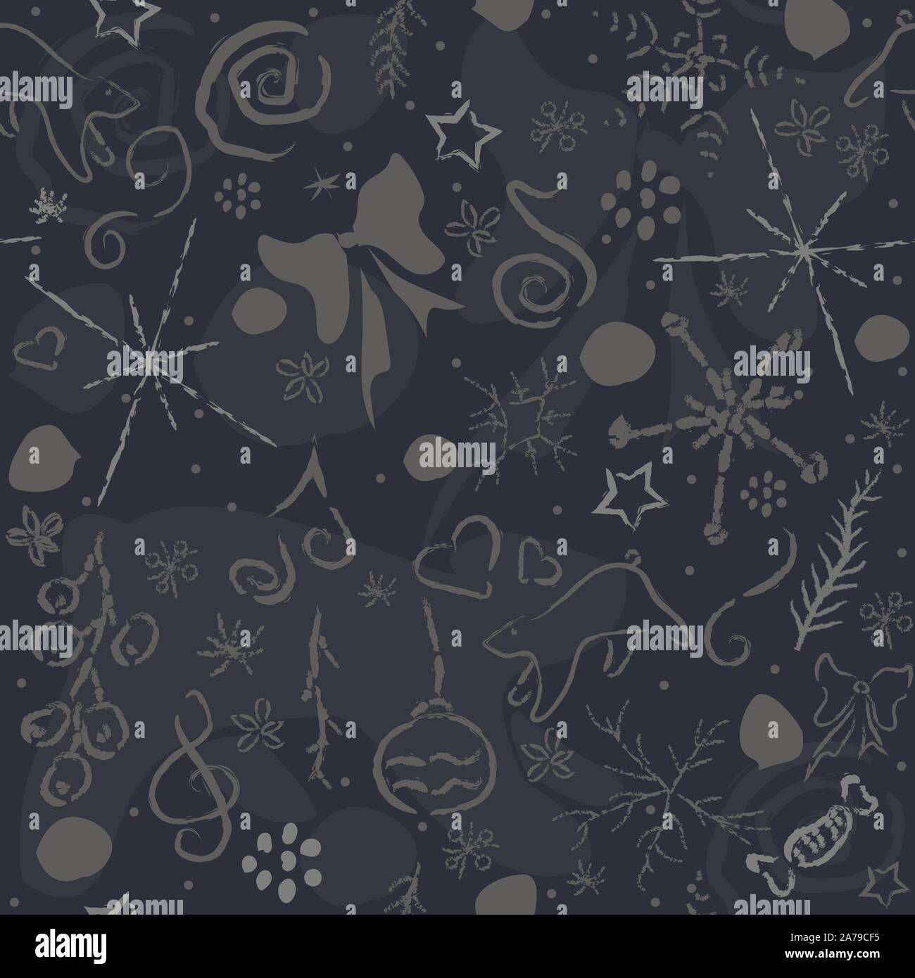Seamless Winter Pattern. Hand Drawn Elements. Vector Illustration Stock ...