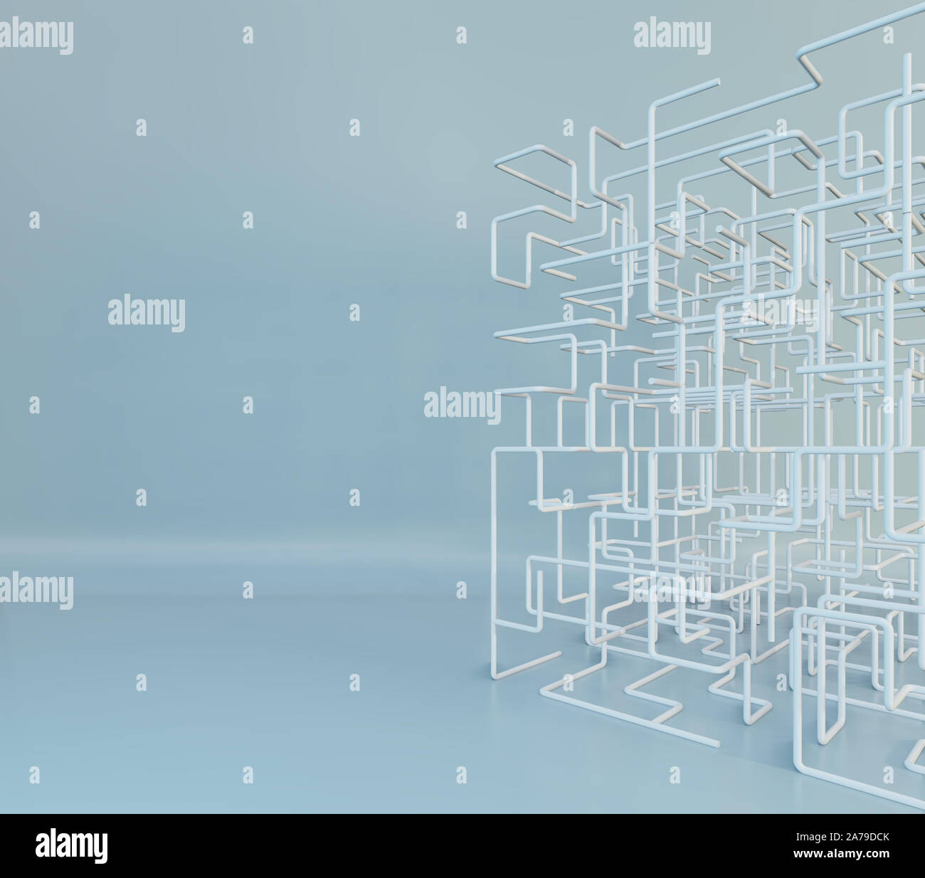 Isometric 3D cubical shape. Maze boxes background. 3d rendering Stock ...