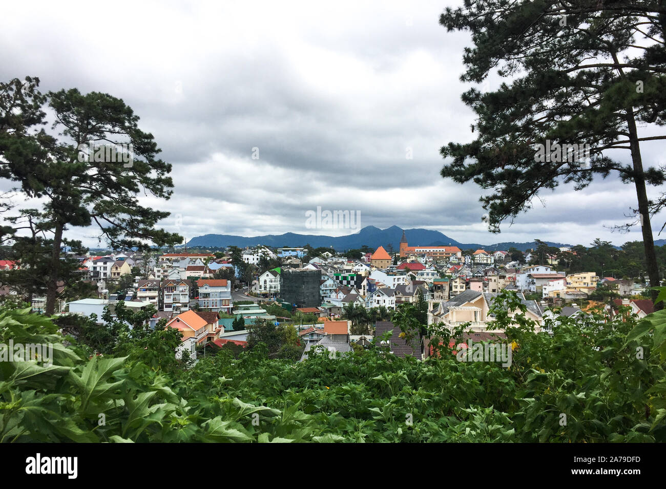 Aerial view of Dalat, Vietnam. Dalat is located in the South Central ...