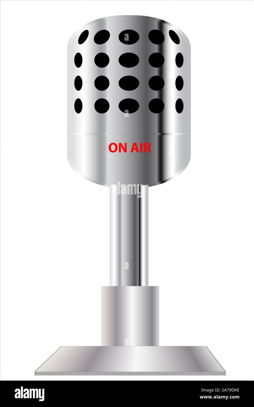 Microphone isolated on white background Stock Photo - Alamy