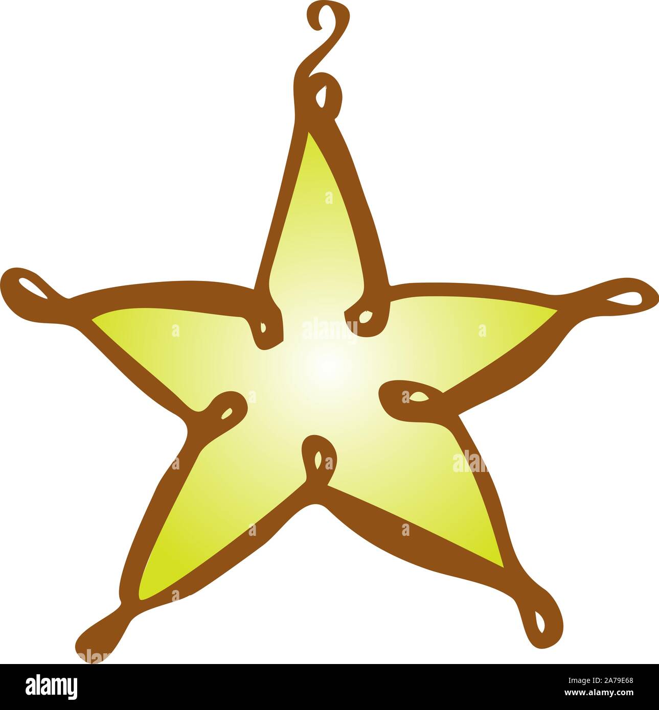 Christmas toy star on a white background hand draw isolated Vector ...