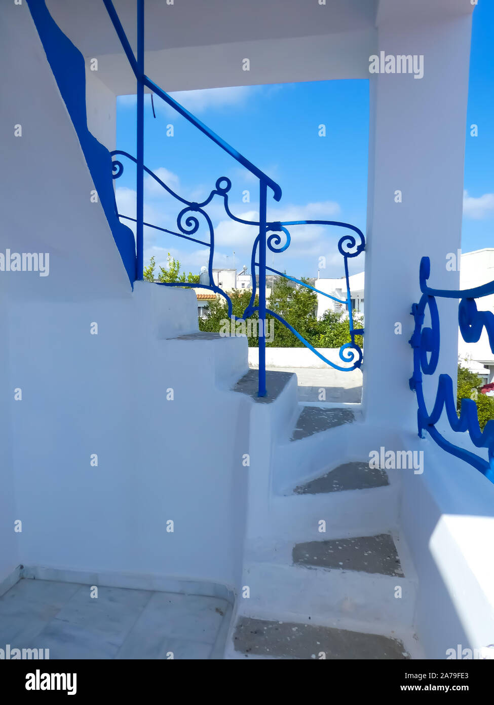 Traditional greek railing hi-res stock photography and images - Alamy