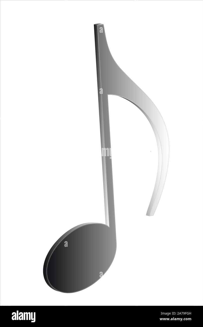 Eighth note 3D isolated on white background Stock Photo - Alamy