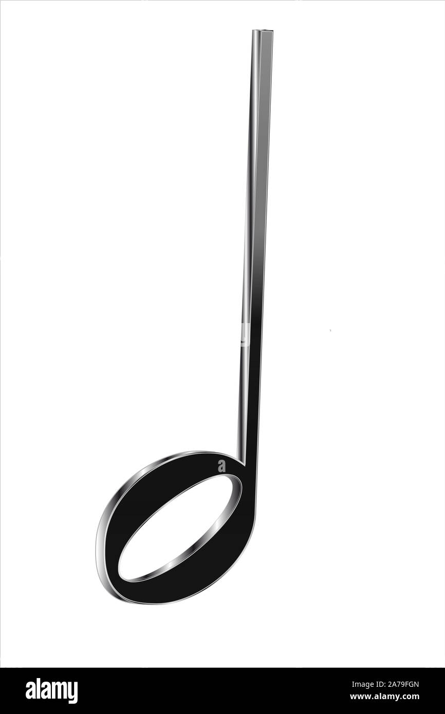 Half note 3D isolated on white background Stock Photo - Alamy