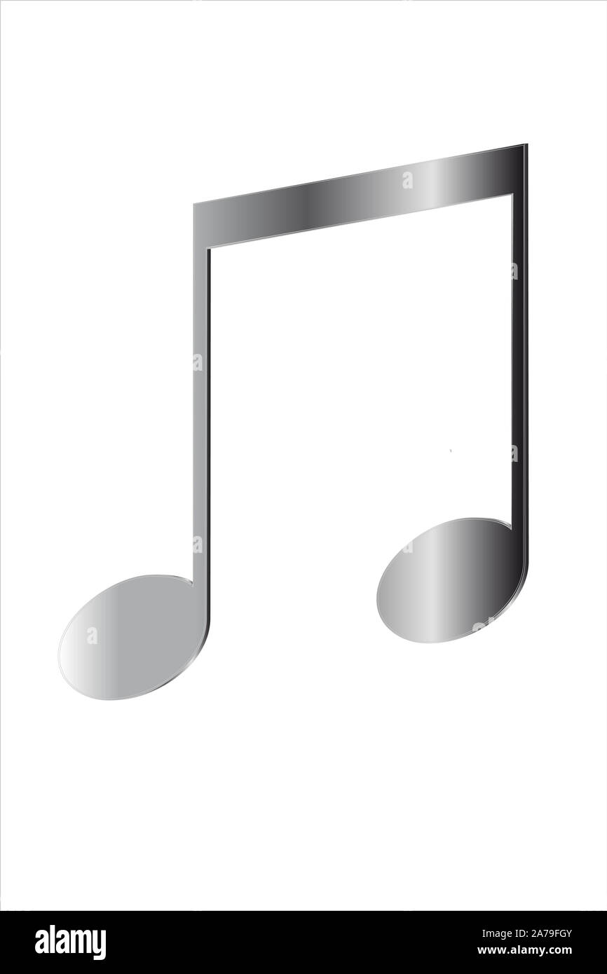 Eighth note 3D isolated on white background Stock Photo - Alamy