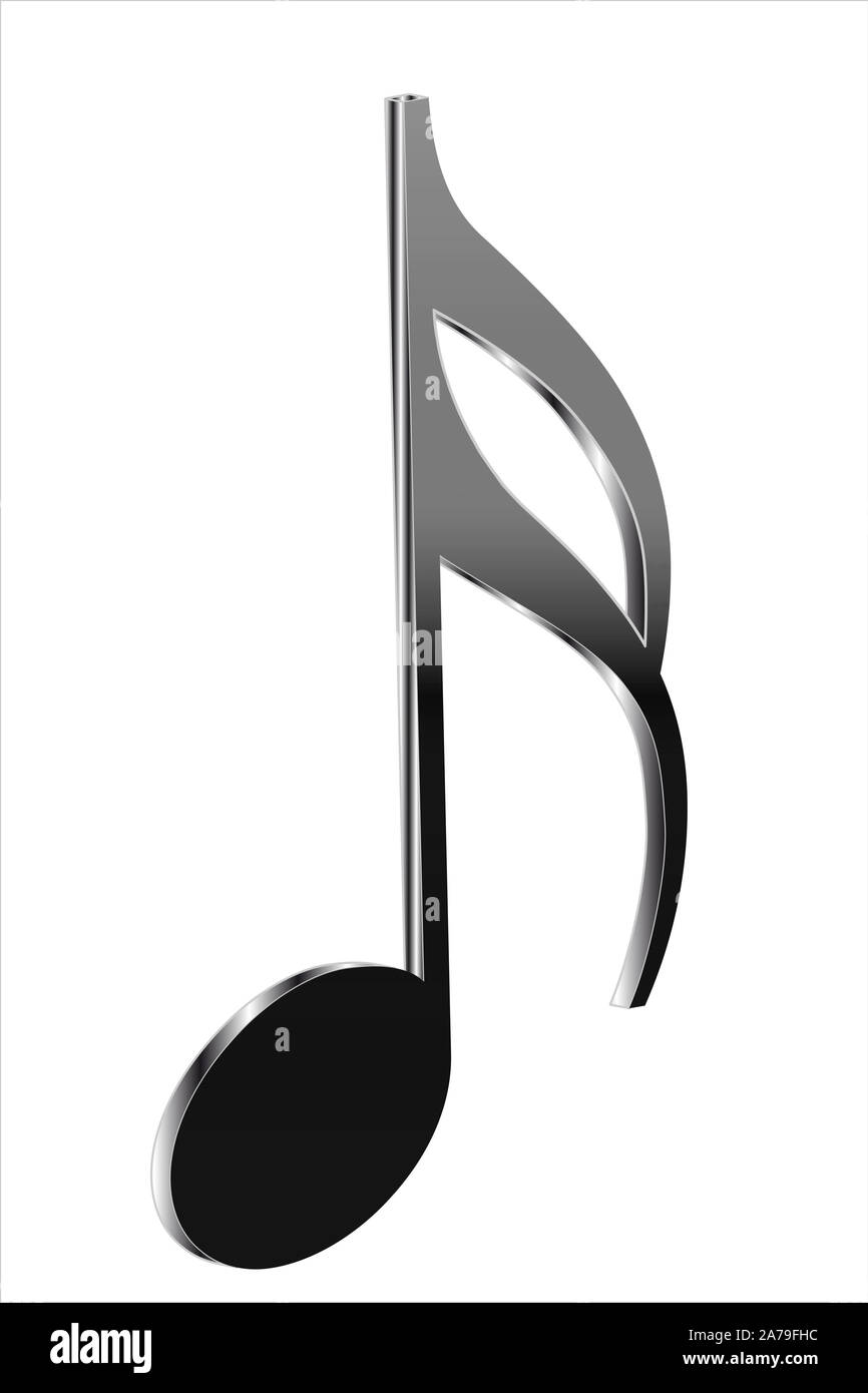 Sixteenth note 3D isolated on white background Stock Photo - Alamy