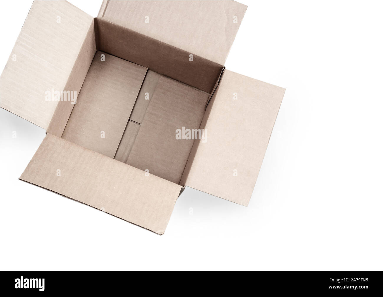 Cardboard box for postal items on a white background Stock Photo - Alamy