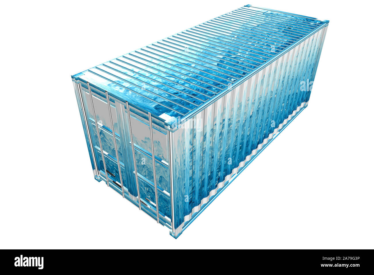 3D transport container on white background Stock Photo - Alamy