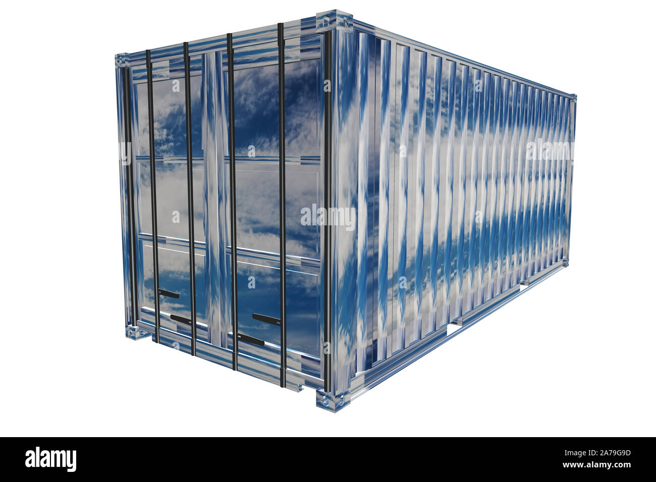 3D transport container on white background Stock Photo - Alamy