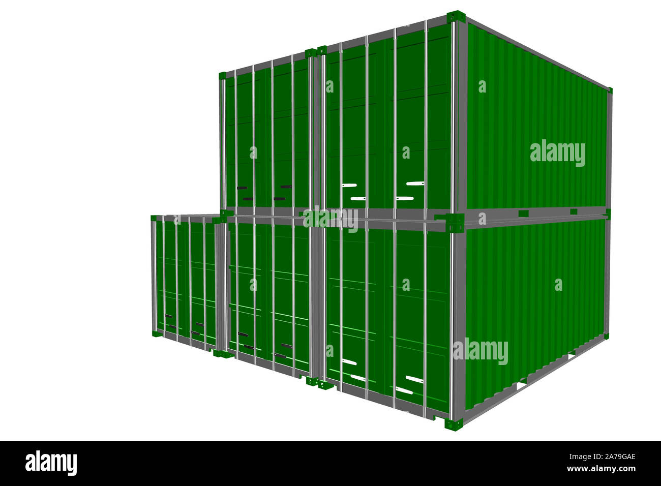 3D transport container on white background Stock Photo - Alamy
