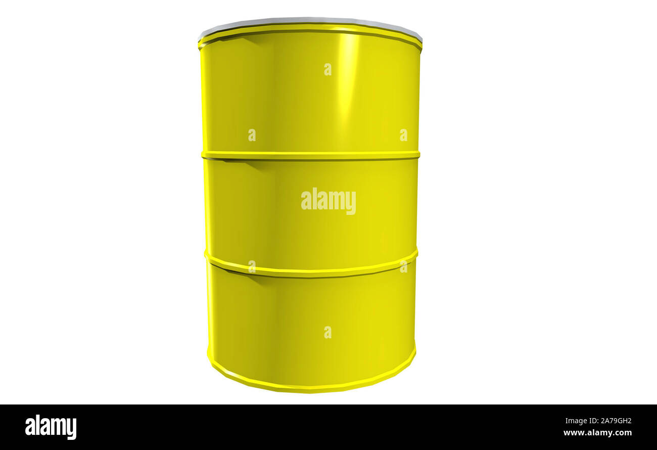 3D metal barrels on white background Stock Photo - Alamy