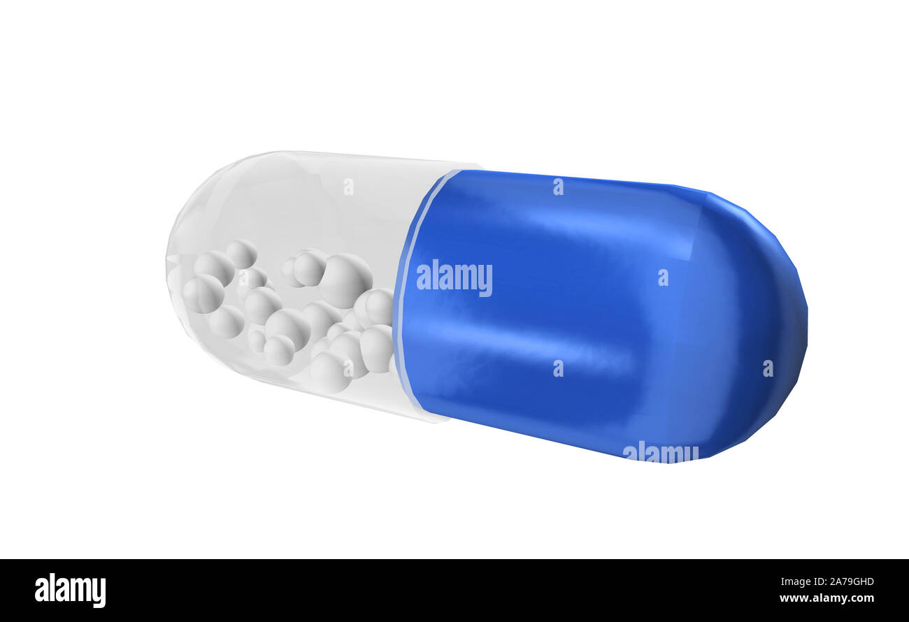 3D retard capsules on white background Stock Photo - Alamy