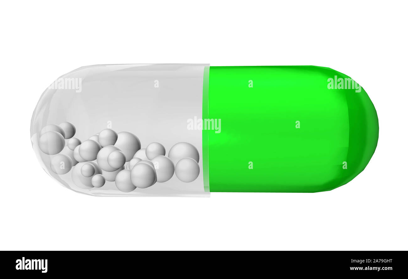 3D retard capsules on white background Stock Photo - Alamy