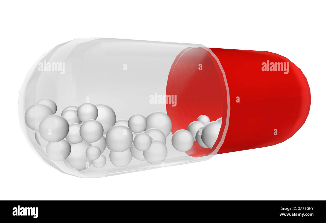 3D retard capsules on white background Stock Photo - Alamy