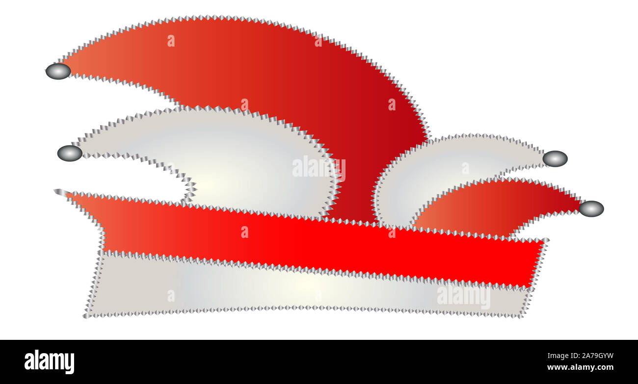 Fool cap red white isolated on white background Stock Photo - Alamy