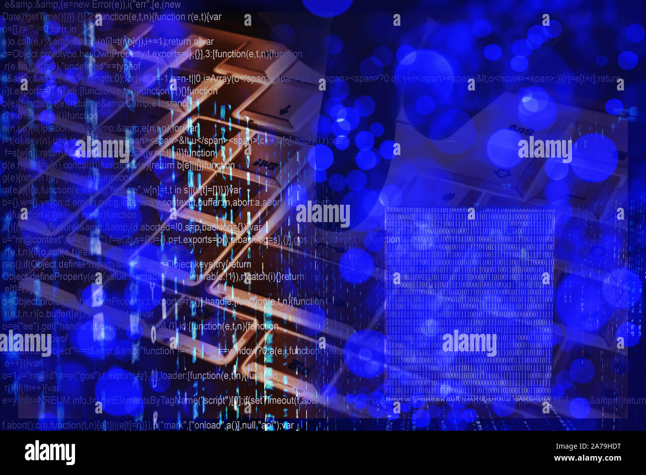 Blue binary code as background Stock Photo - Alamy