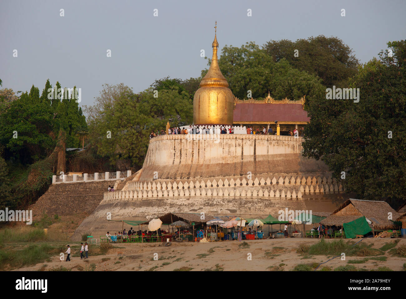 Bu Paya and Ayeyarwady river, Old Bagan village, Mandalay region ...