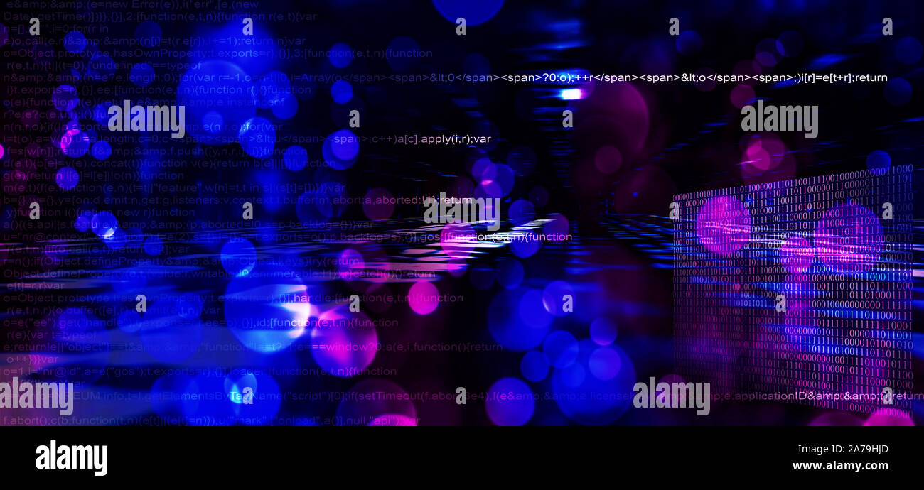 Blue binary code as background Stock Photo - Alamy