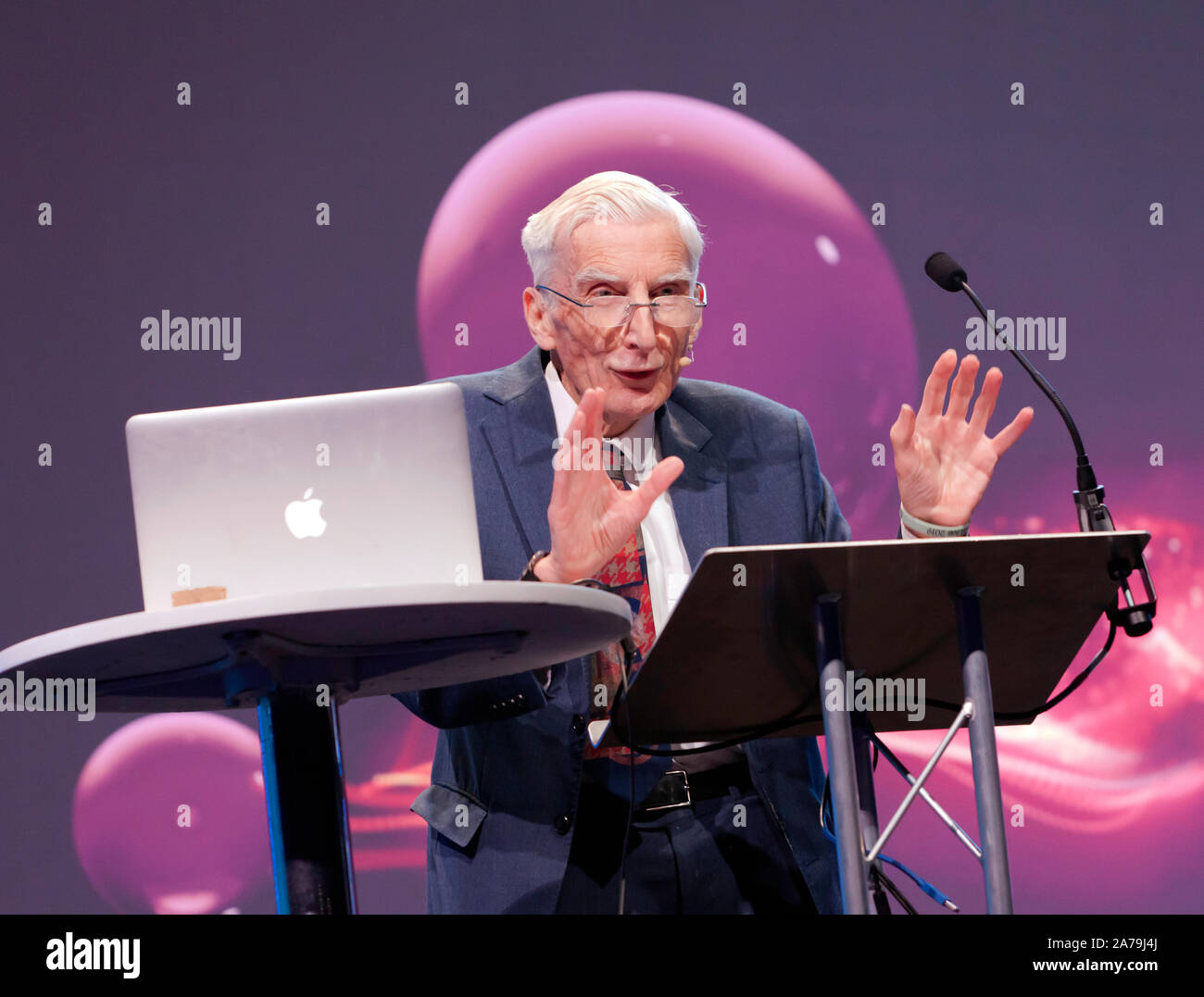 Martin Rees, Astronomer Royal at the University of Cambridge giving a ...