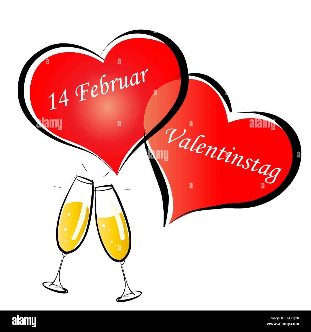 Valentines day 2 heart background Cut Out Stock Images & Pictures - Alamy
