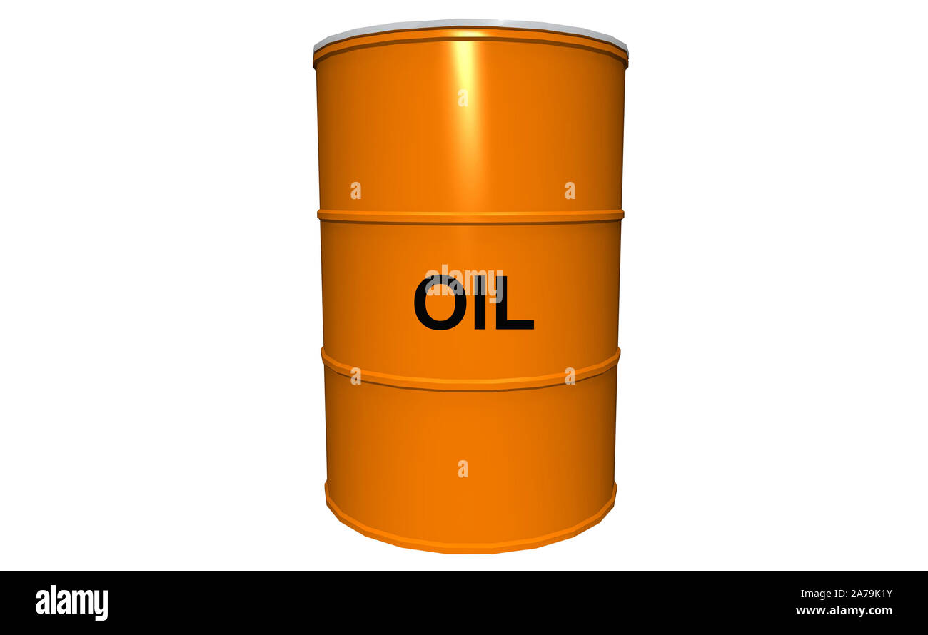 3D metal barrels on white background Stock Photo - Alamy
