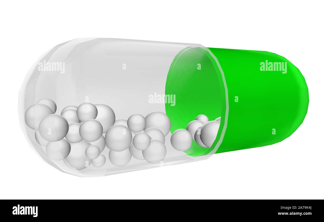 3D retard capsules on white background Stock Photo - Alamy