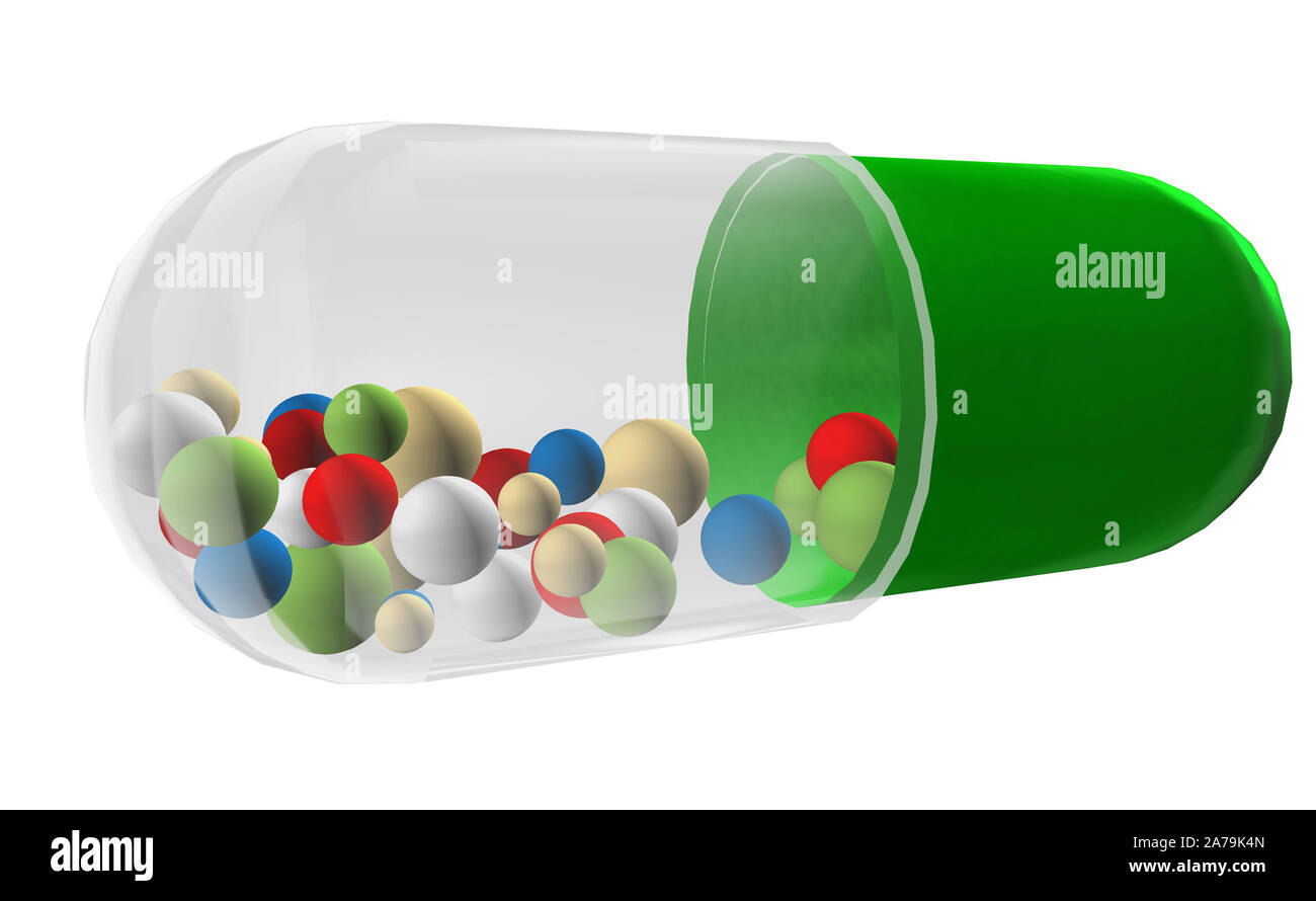 3D retard capsules on white background Stock Photo - Alamy