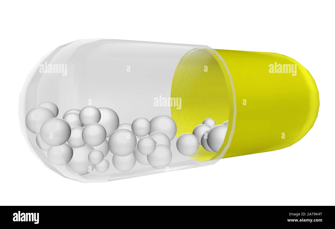 3D retard capsules on white background Stock Photo - Alamy