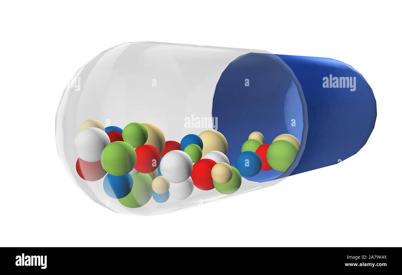3D retard capsules on white background Stock Photo - Alamy