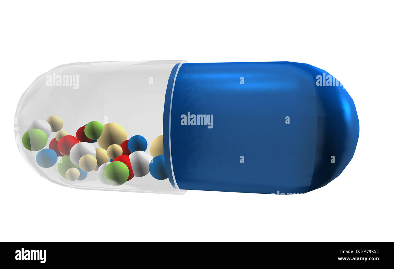3D retard capsules on white background Stock Photo - Alamy