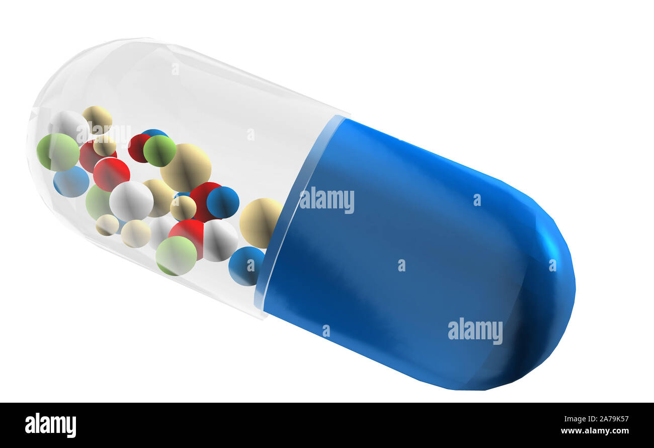 3D retard capsules on white background Stock Photo - Alamy