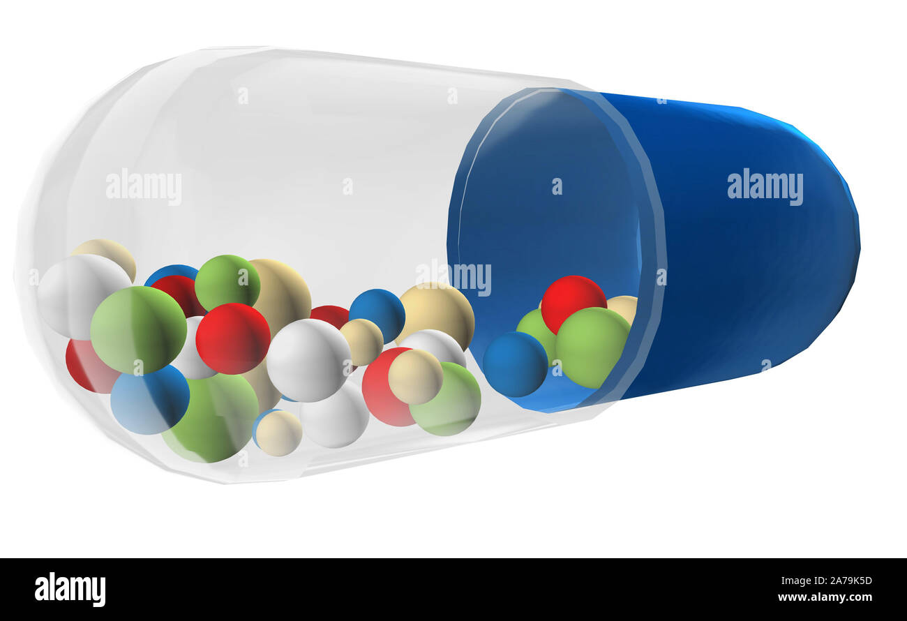 3D retard capsules on white background Stock Photo - Alamy